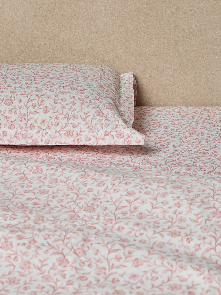 Buy Westside Home Pink Floral Pattern Queen Bed Sheet Set from Westside