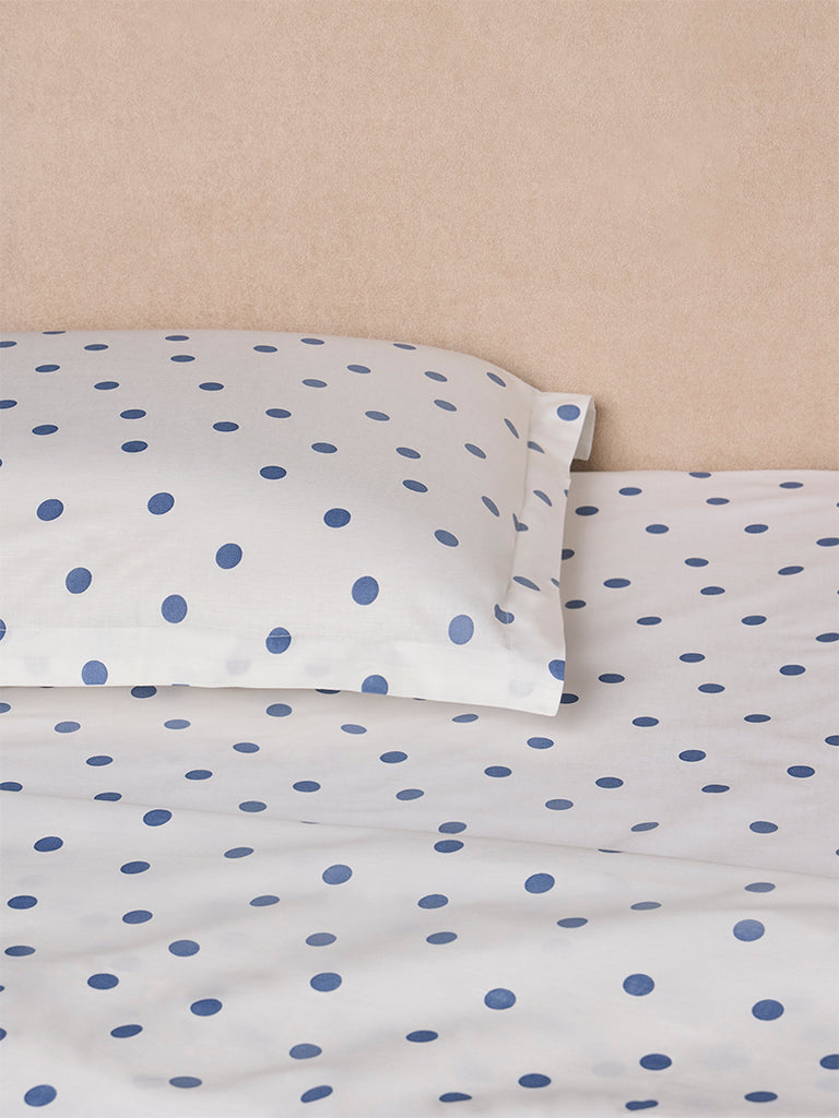Buy Westside Home Blue Polka Dot Queen Bed Sheet Set from Westside
