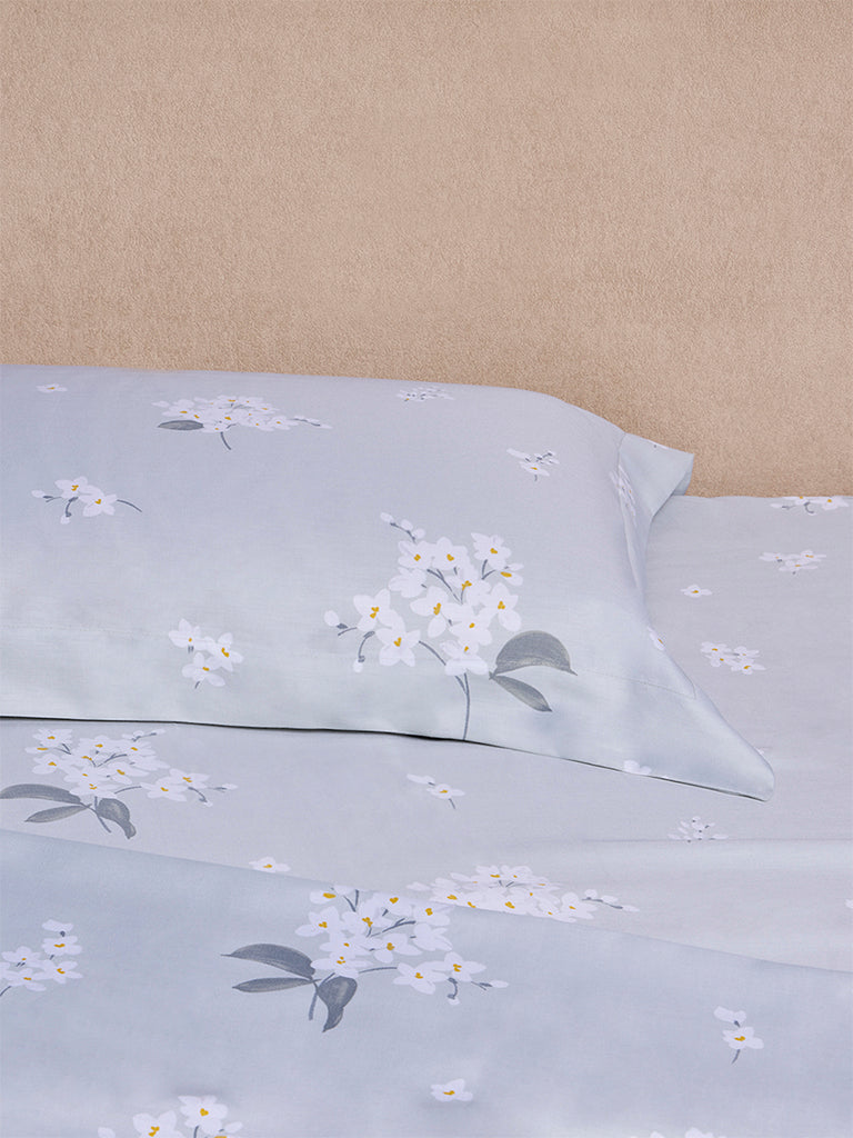 Buy Westside Home Light Blue Floral King Bed Sheet Set from Westside