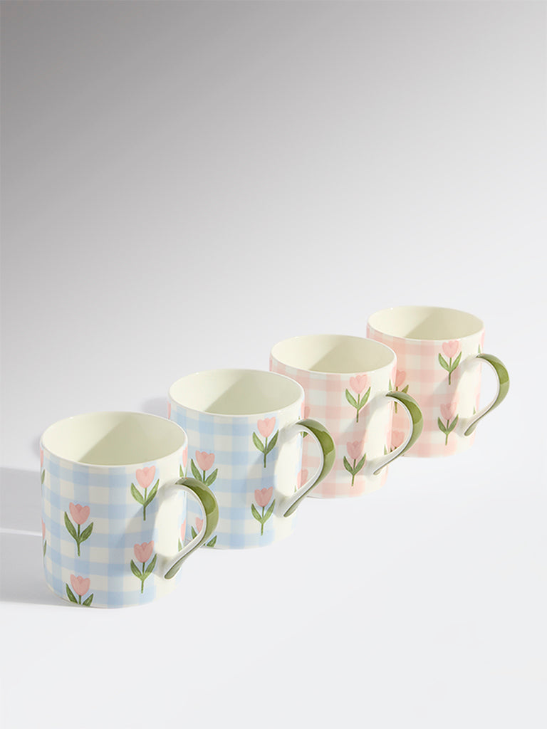 Buy Westside Home Multicolour Floral Printed Mugs (Set of 4) from Westside