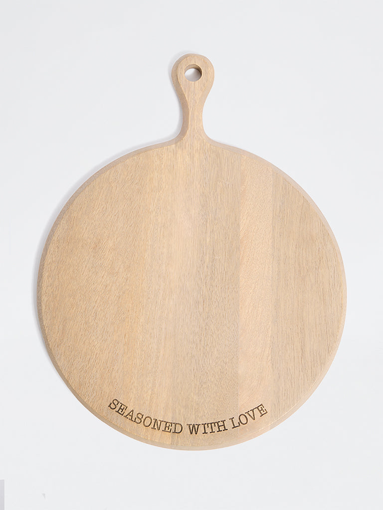 Buy Westside Home Beige Typographic Wooden Chopper from Westside