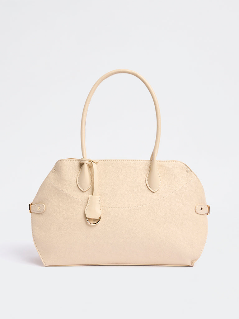 Buy Westside Ivory Textured Mini Tote Bag from Westside