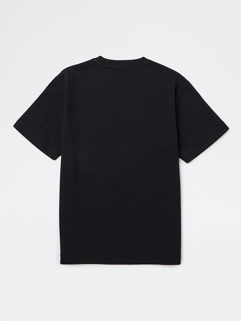 Buy Y&F Kids Boys Black Printed Cotton-Blend T-Shirt from Westside