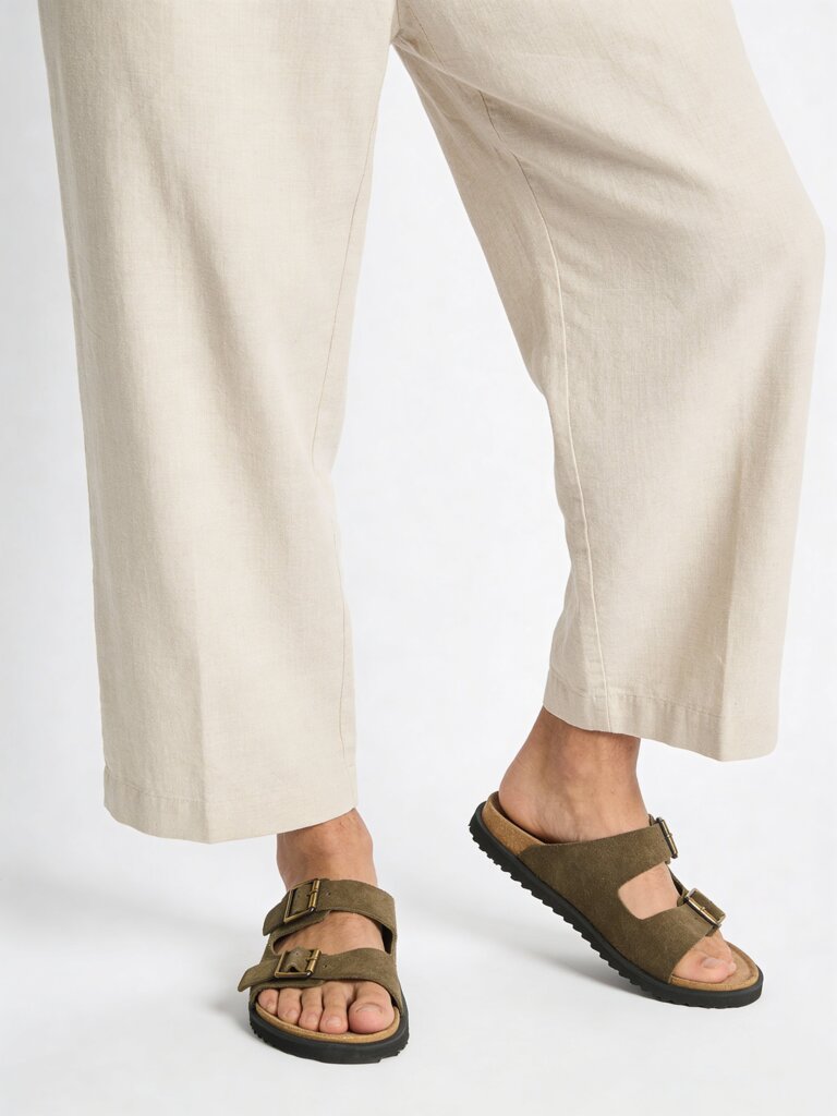 Buy SOLEPLAY Olive Buckle Detailed Suede Sandals from Westside