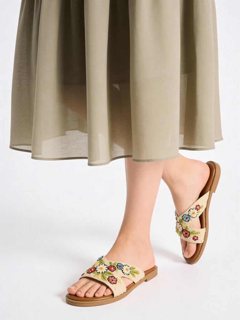 Buy LUNA BLU Multicolour Floral Embroidered Slides from Westside