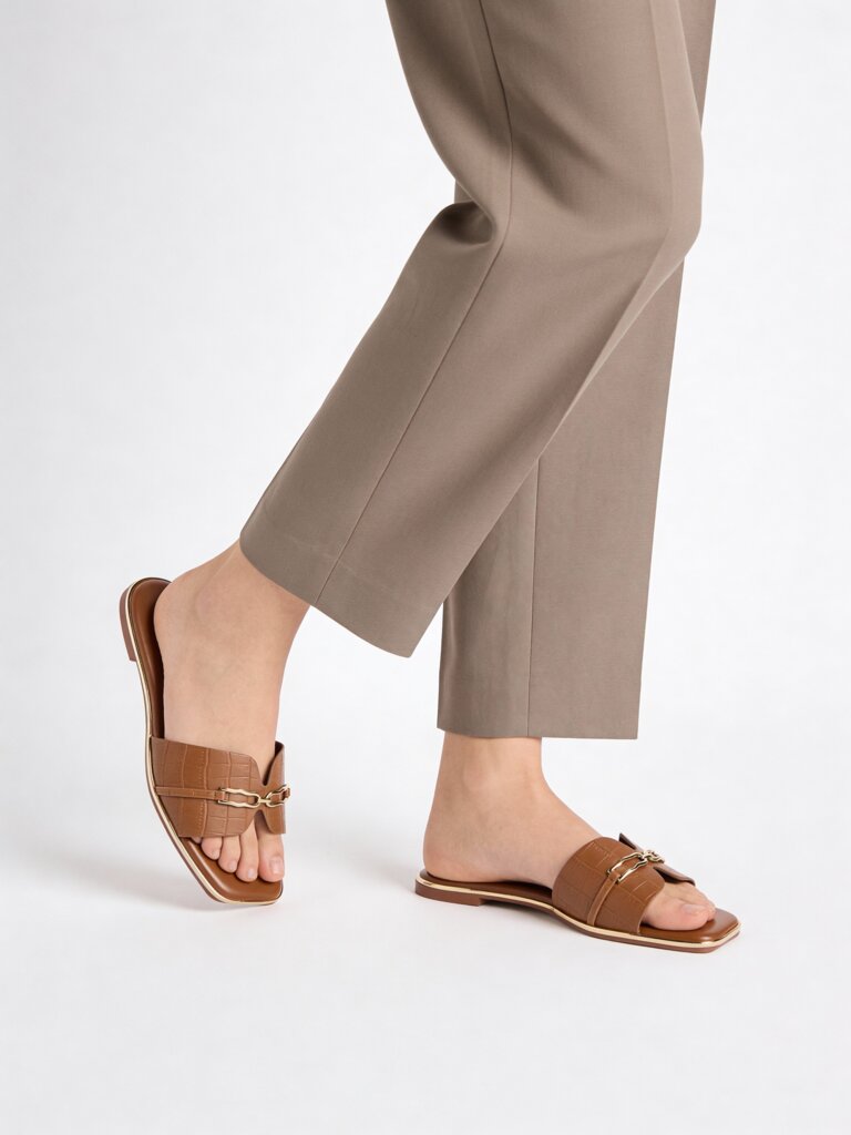 Buy LUNA BLU Tan Hardware-Detailed Slides from Westside
