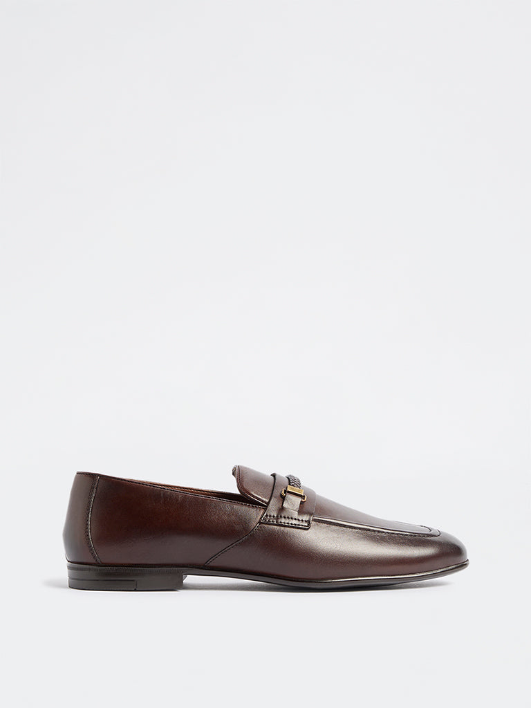 Buy SOLEPLAY Brown Braided Penny Loafers from Westside