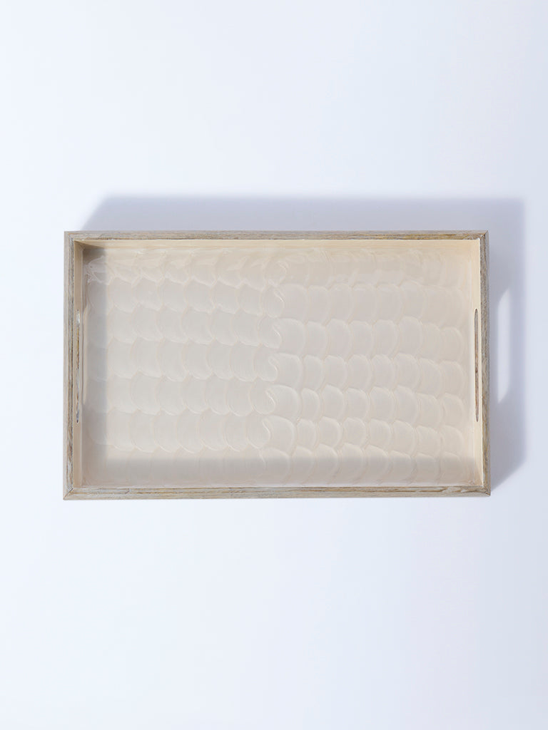 Buy Westside Home Beige Shell-Detailed Enamel Tray from Westside