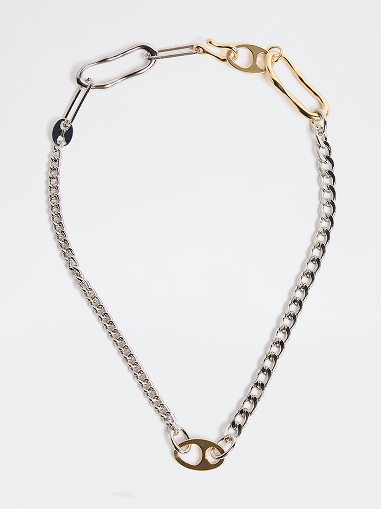 Buy Westside Accessories Gold and Silver Link Chain Necklace from Westside