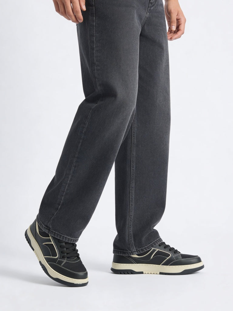 Buy SOLEPLAY Black Textured Lace-Up Sneakers from Westside