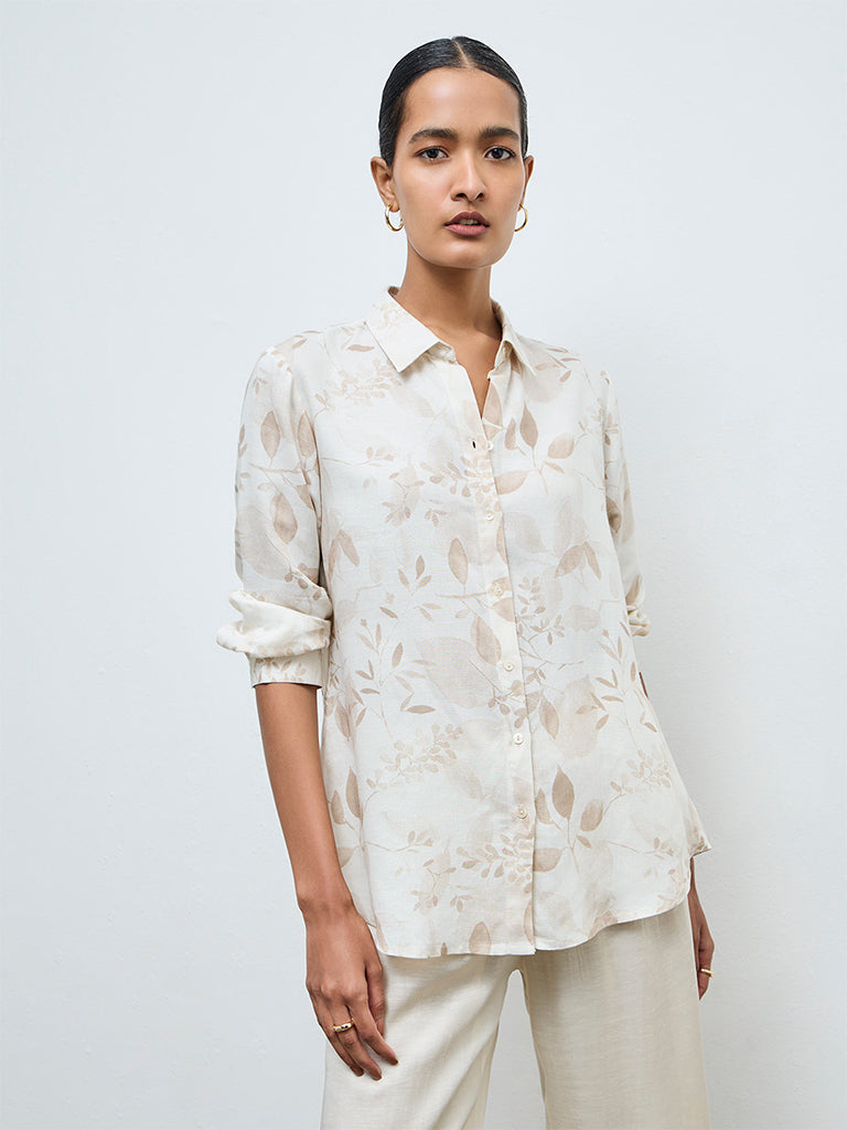 Buy Zuba Beige Botanical Design Tunic from Westside