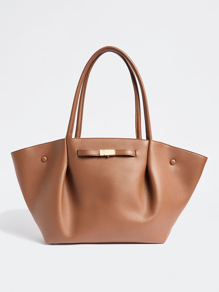Buy Westside Brown Oversized Tote Bag from Westside
