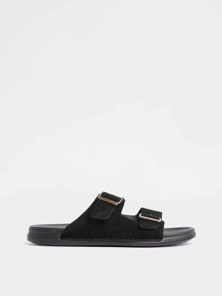 Buy SOLEPLAY Black Dual-Strap Slip-On Sandals from Westside