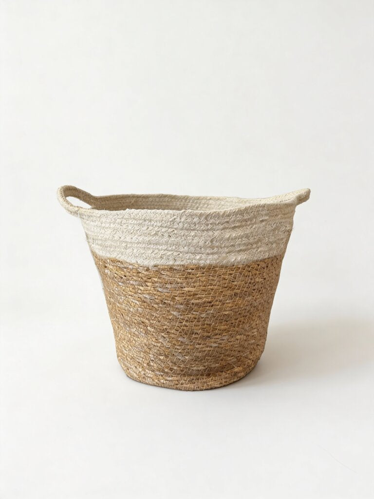 Buy Westside Home White Basket with Handle from Westside