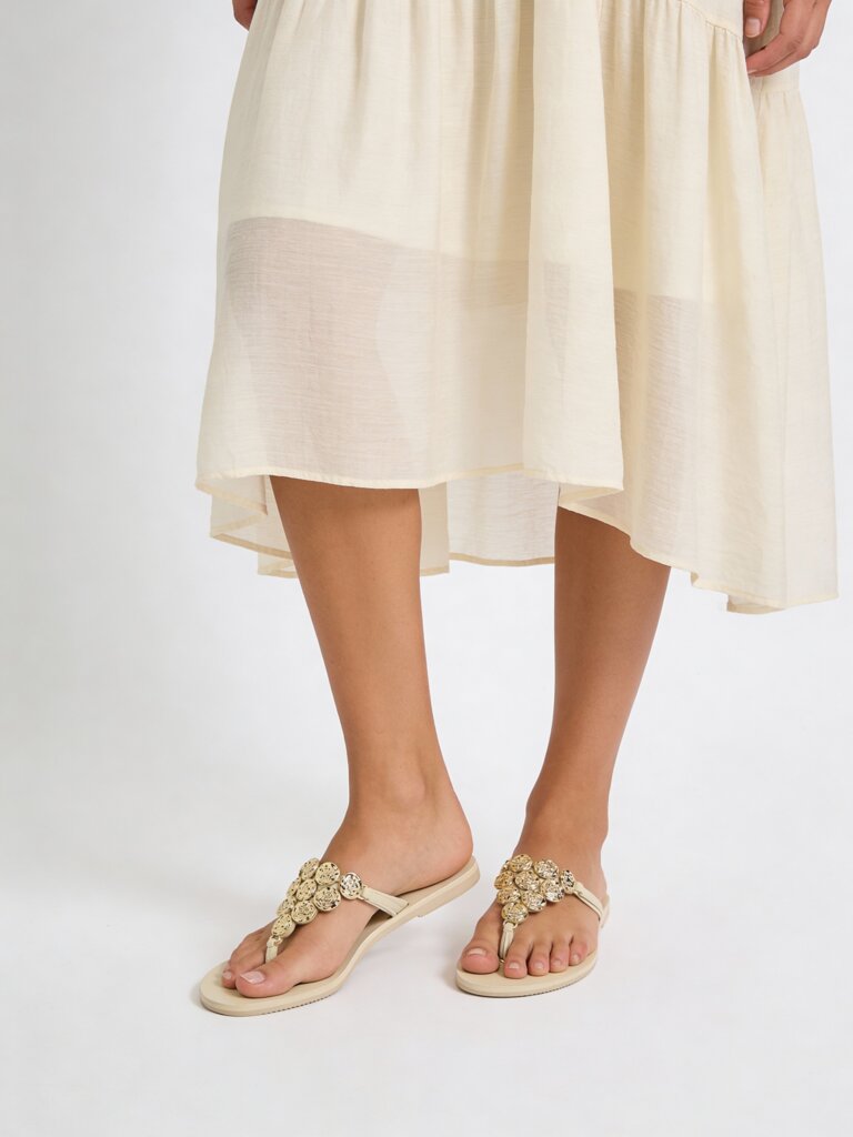 Buy LUNA BLU Ivory Embellished Thong Slides from Westside