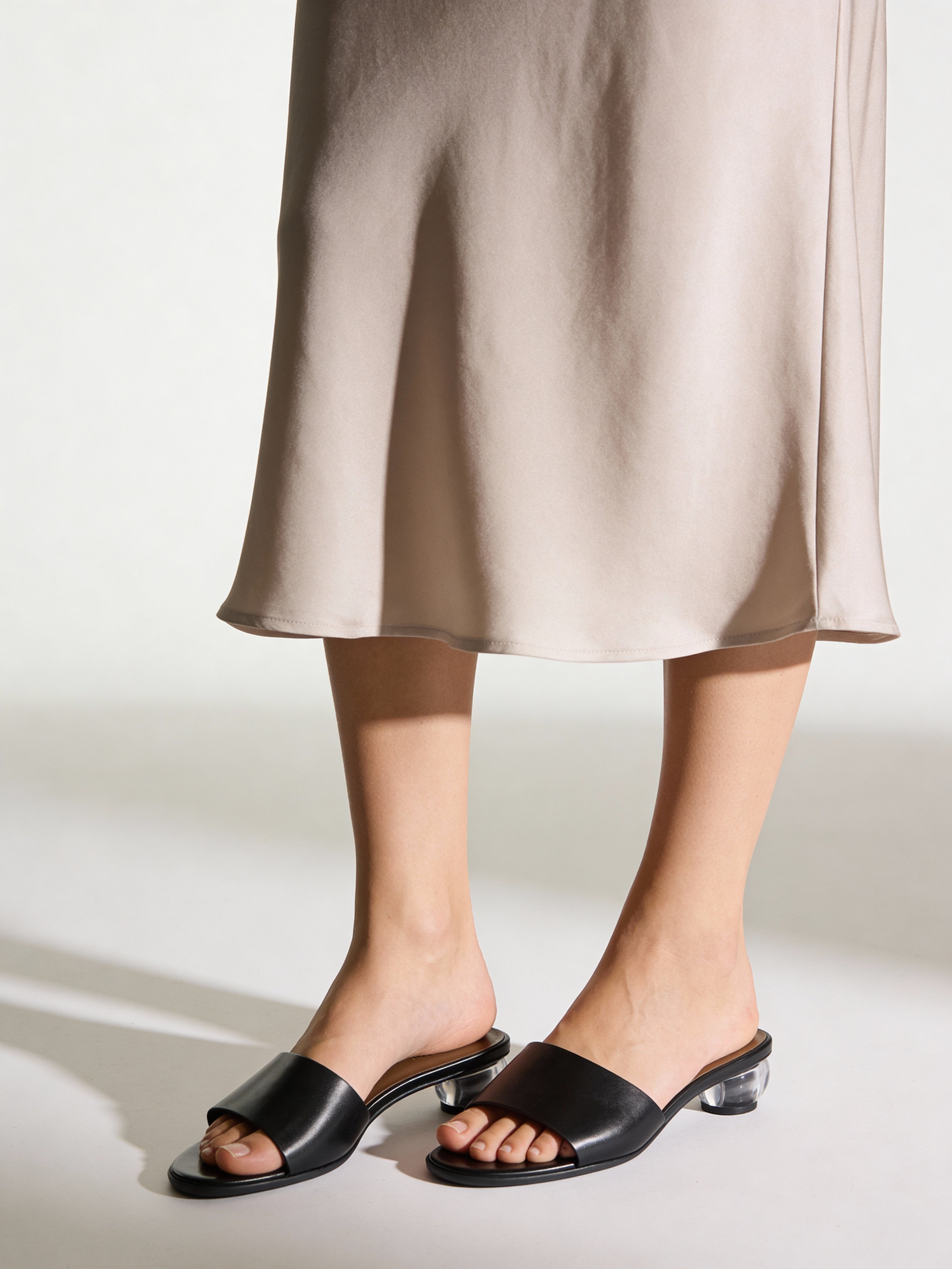 Buy LUNA BLU Black Solid Heel Sandals from Westside