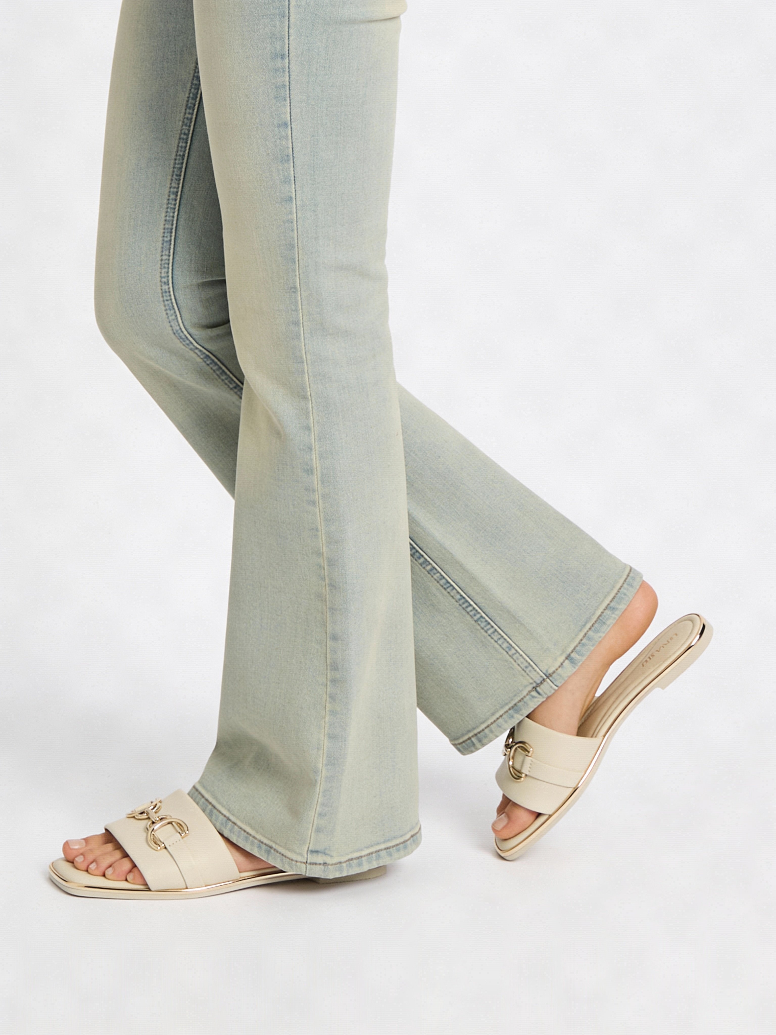 Buy LUNA BLU Ivory Metallic Detailed Slides from Westside