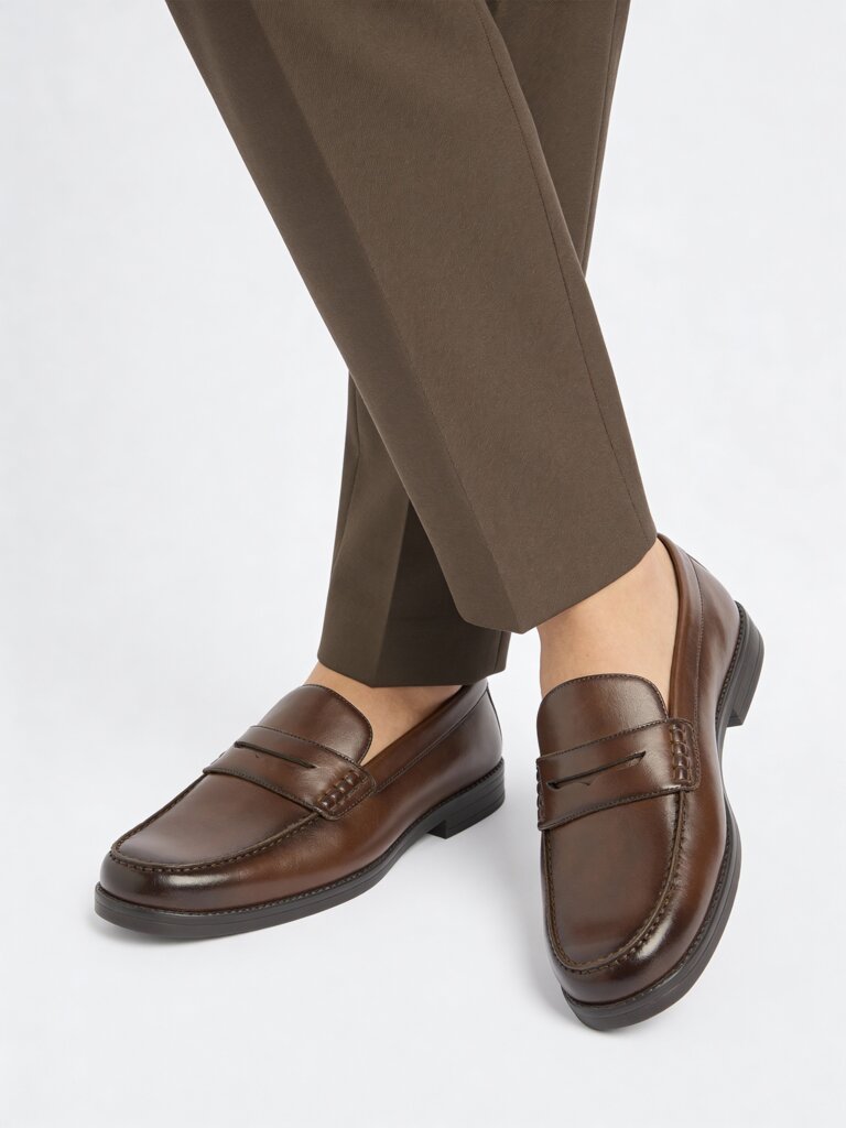 Buy SOLEPLAY Brown Penny Loafers from Westside