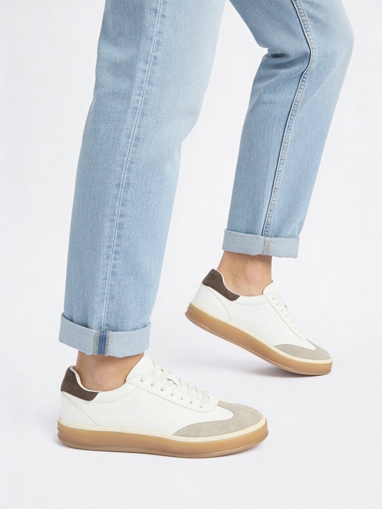 Buy SOLEPLAY White Suede Detailed Lace-Up Sneakers from Westside