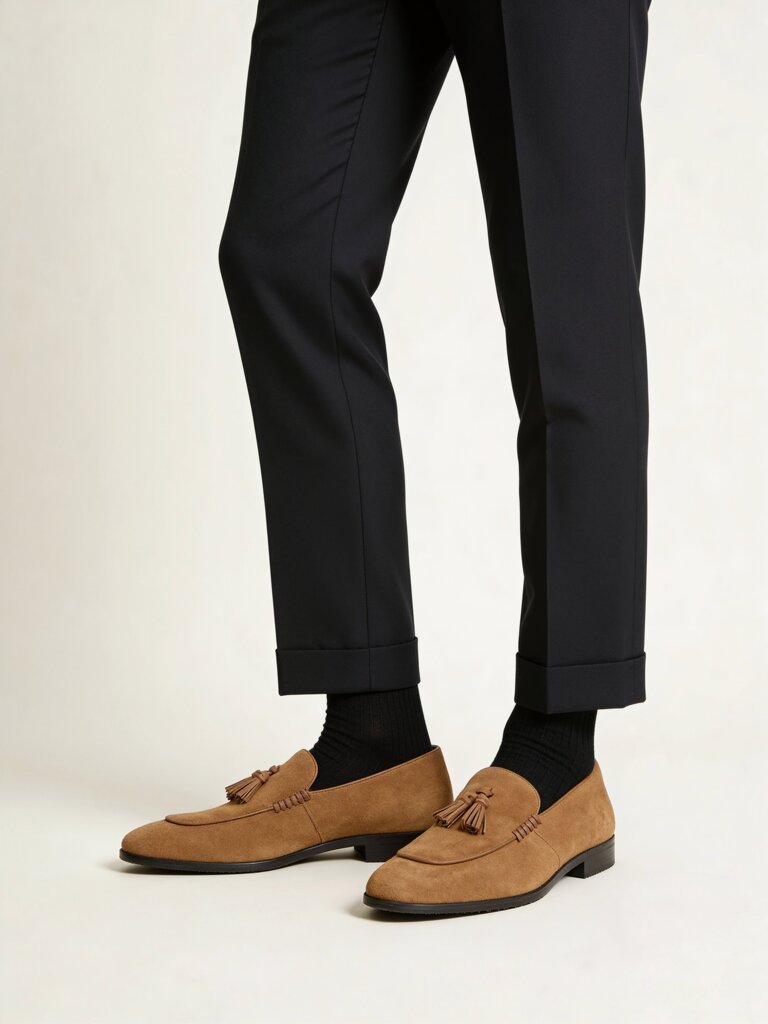 Buy SOLEPLAY Tan Tassel Detailed Suede Leather Loafers from Westside