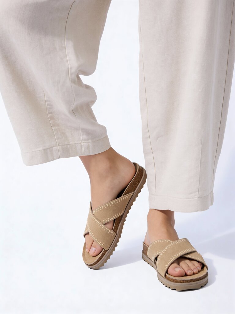 Buy SOLEPLAY Beige Criss-Cross Strap Leather Sandals from Westside