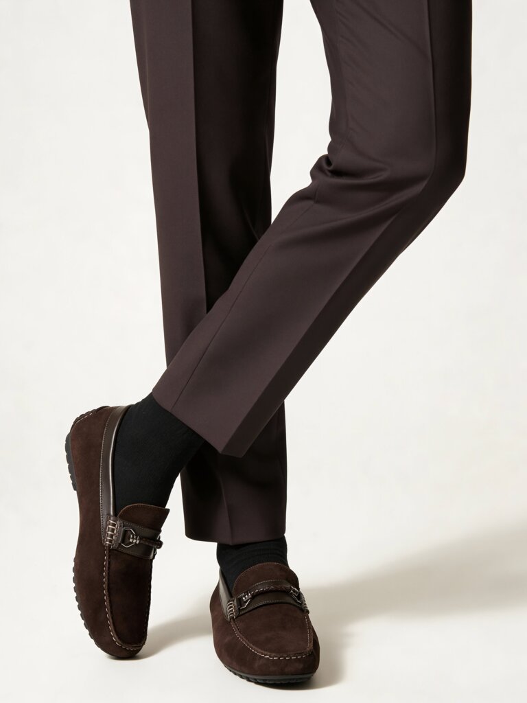 Buy SOLEPLAY Dark Brown Suede Braided-Detail Leather Loafers from Westside