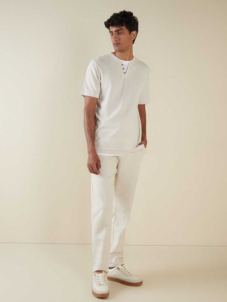Buy ETA ETA By Westside Off-White Slim-Fit Chinos At